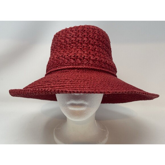 Scala | Accessories | Scala Collection Woven Wide Brim Red Sun Paper ...